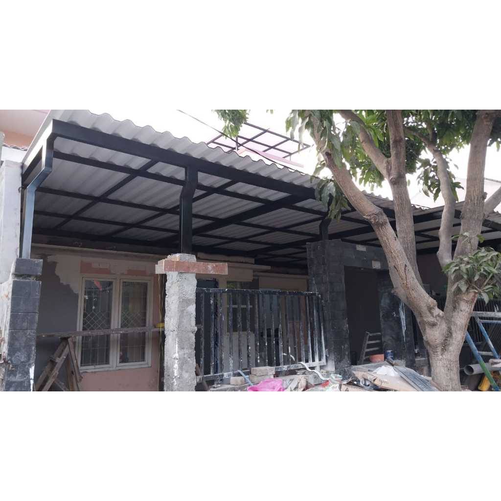 Jual Kanopi rooftop minimalis / kanopi depan rangka 4x8 | Shopee Indonesia