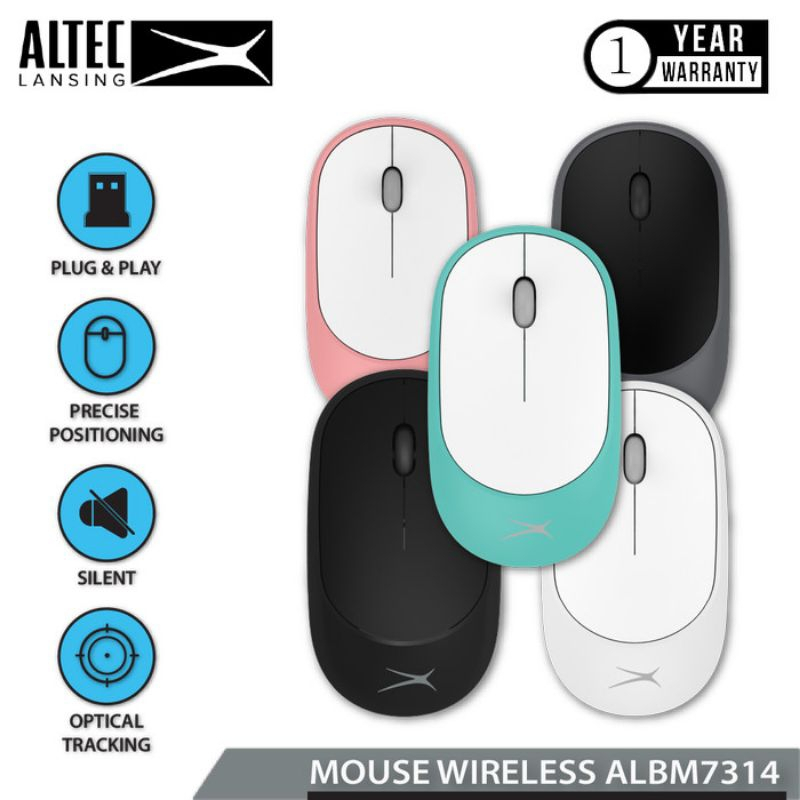 Jual Mouse Wireless Altec Lansing ALBM 7314 ALBM7314 Black Blue Grey ...
