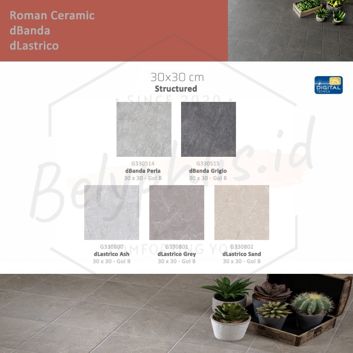 Jual Keramik Roman 30x30 | dBanda dLastrico | Keramik Lantai Structured ...