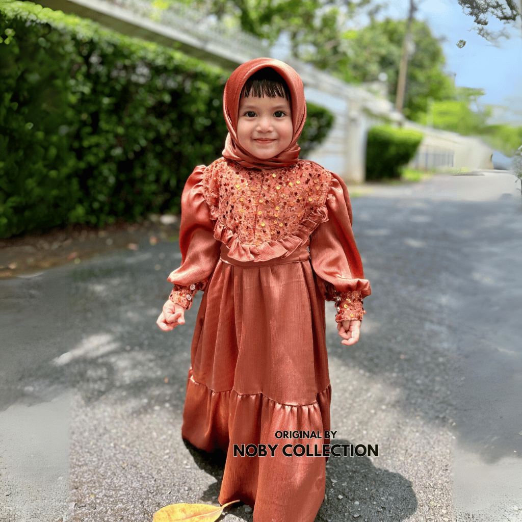 Jual Gamis Shine Shimmer Silk Anak Perempuan Set Hijab Baju Muslim ...