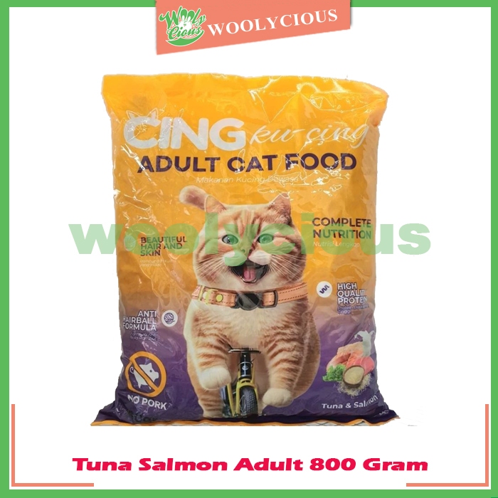 Jual Cing Kucing Tuna Salmon Adult Makanan Kucing Premium 800-gram ...
