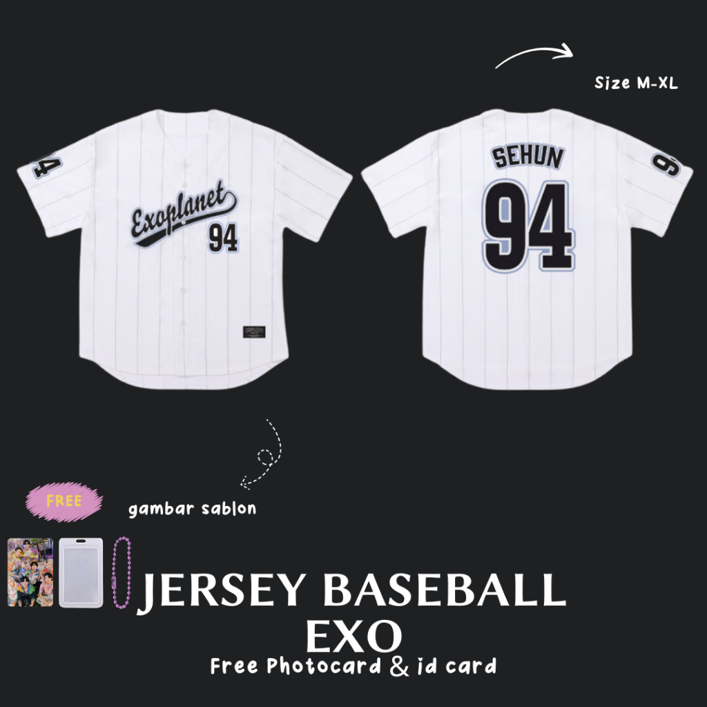 Jual JERSEY BASEBALL EXO - FREE PHOTOCARD - ID CARD - PACKAGING WITH ...
