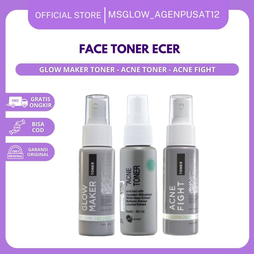 Jual ECER TONER MS GLOW 100% ORIGINAL TONER ACNE / TONER GLOWING ... Jual ECER TONER MS GLOW 100% ORIGINAL TONER ACNE / TONER GLOWING ...
