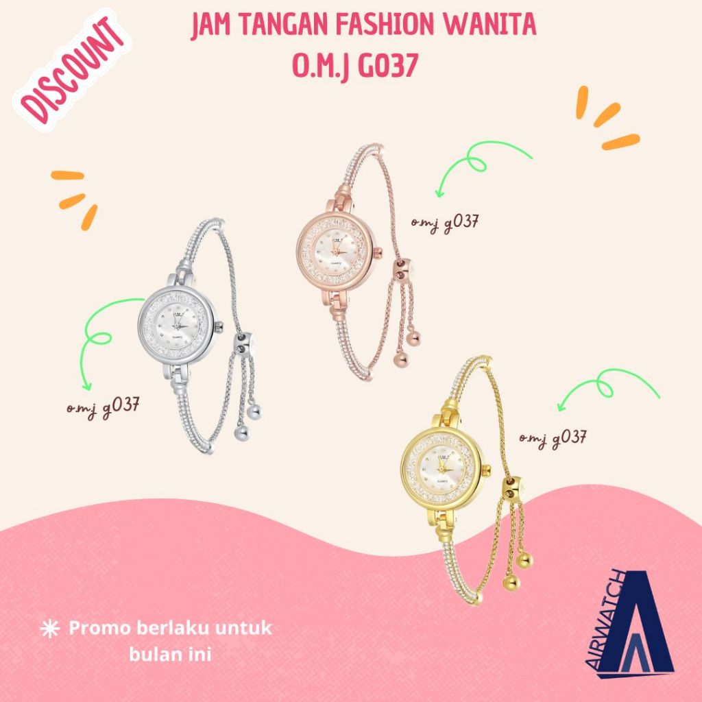 Jual O.M.J JAM TANGAN ORIGINAL G037 JAM SERUT / JAM TANGAN GELANG / JAM ...