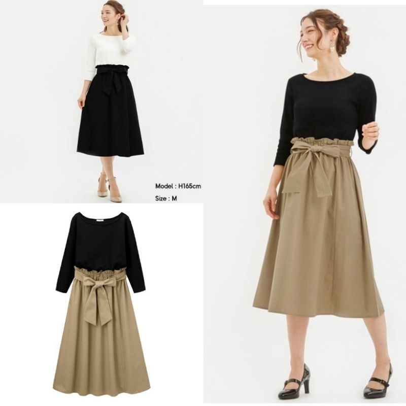 Jual GU BELT FLARE DRESS | Shopee Indonesia