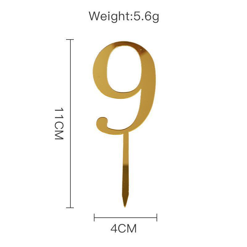 Jual CAKE TOPPER ANGKA 0-9 BAHAN AKRILIK GOLD MIRROR/TOPPER ANGKA ...