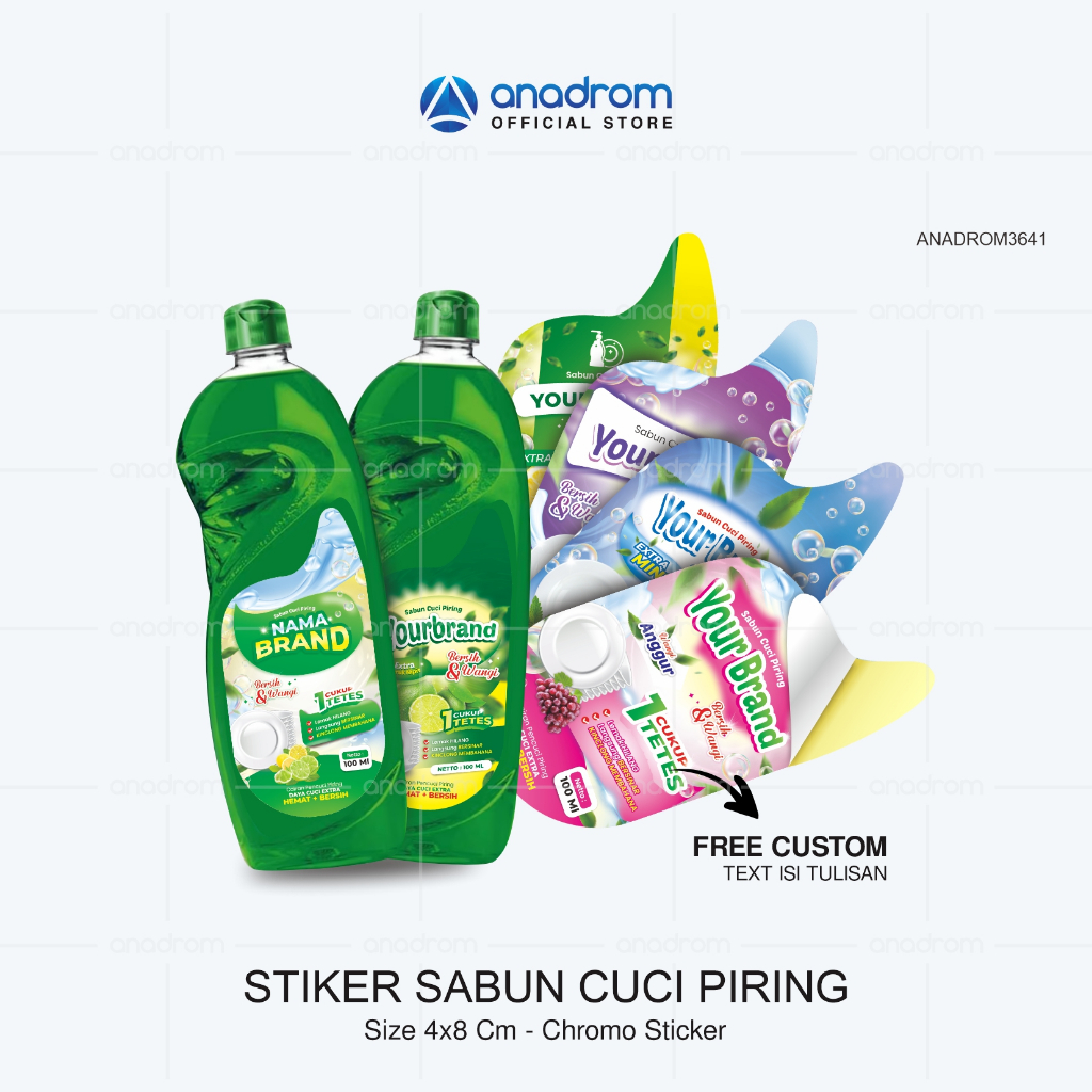 Jual [1 pack] Stiker Kemasan Botol Sabun Cuci Piring | Sticker Label ...