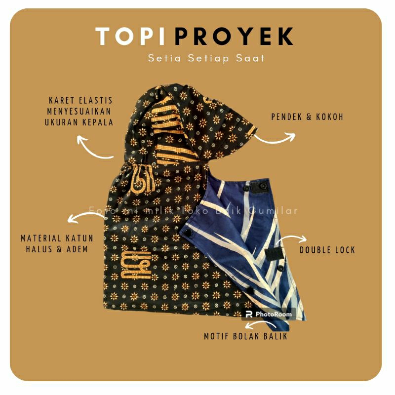 Jual Kerpus Proyek Standar dengan Snap Button/Topi Sebo/Topi Kebun ...