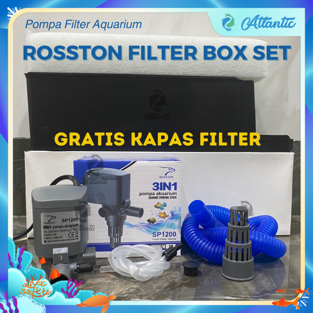 Jual ROSSTON FILTER BOX 1200 Filter Atas Aquarium 3in1 Paket Lengkap ...
