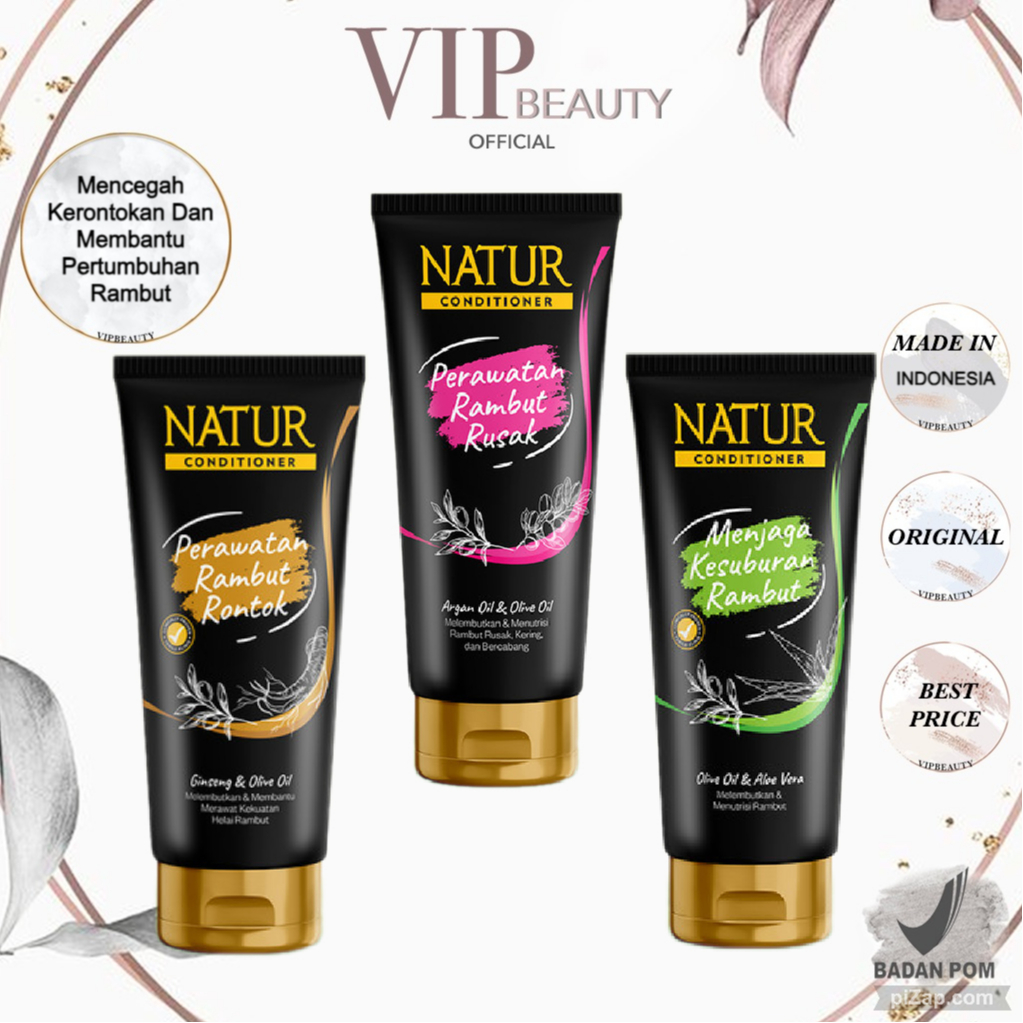 Jual NATUR Hair Conditioner 165ml - Olive Oil & Aloe Vera | Ginseng & Olive Oil | Moringa ...