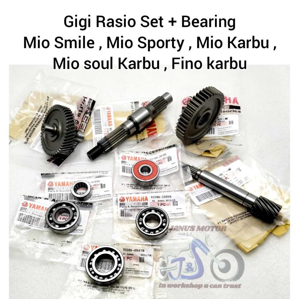 Jual Gigi rasio set + bearing Yamaha Mio Smile Sporty Fino Soul Karbu ...