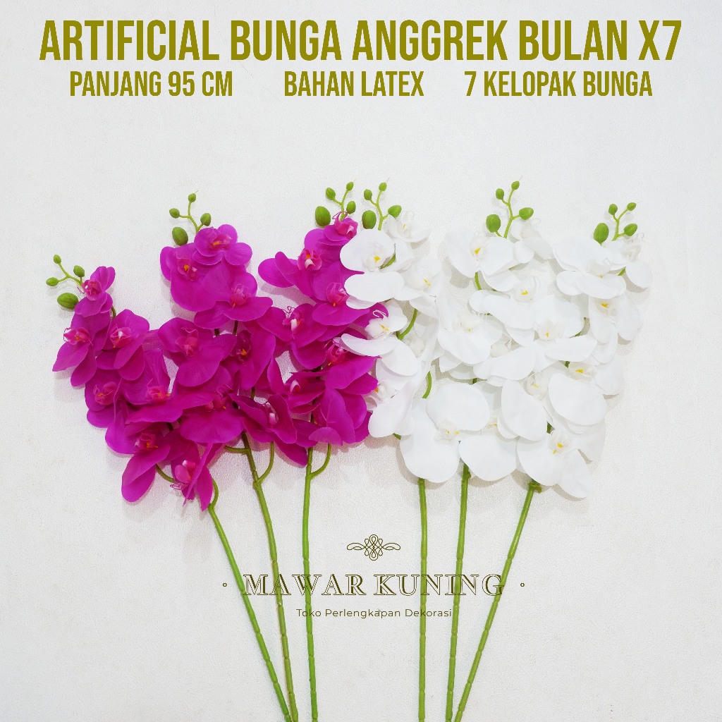Jual [ 7 Kelopak ] Artificial Bunga Anggrek Bulan X7 / Bunga Anggrek ...