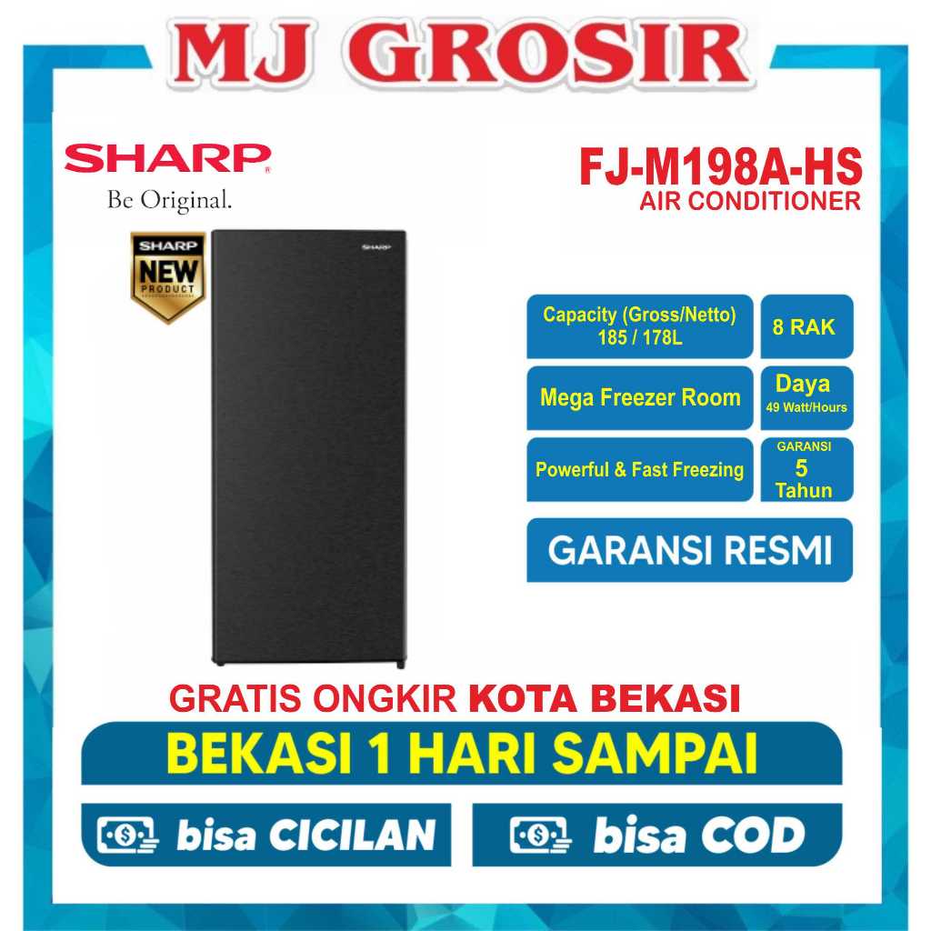 Jual SHARP FREEZER FJM 198 AHS FJ-M198A-HS 8 RAK FREESER ES BATU ASI ...