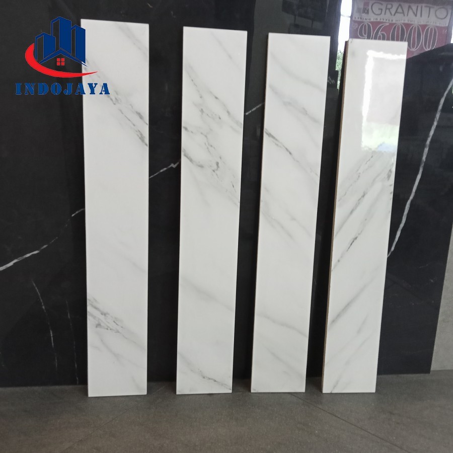 Jual list granit 10x60 putih motif marmer carara keramik kramin lantai ...