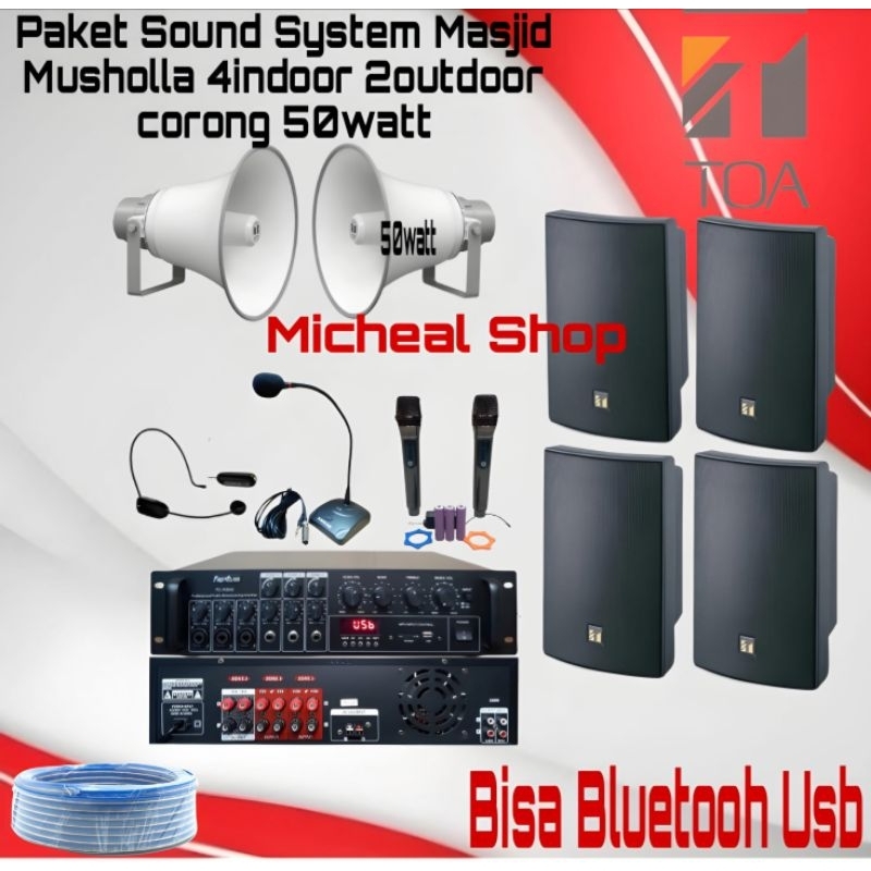 Jual paket sound system masjid musholla 2outdoor 4 indoor Toa 1030B ...