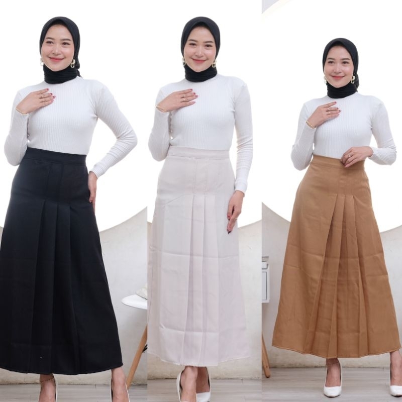 Jual Cafe Skirt Rok Wanita A-Line Rok Wanita Kantor Rok Casual Model ...