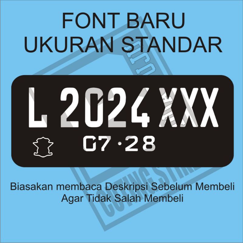 Jual stiker plat nomer mobil (font baru) | Shopee Indonesia