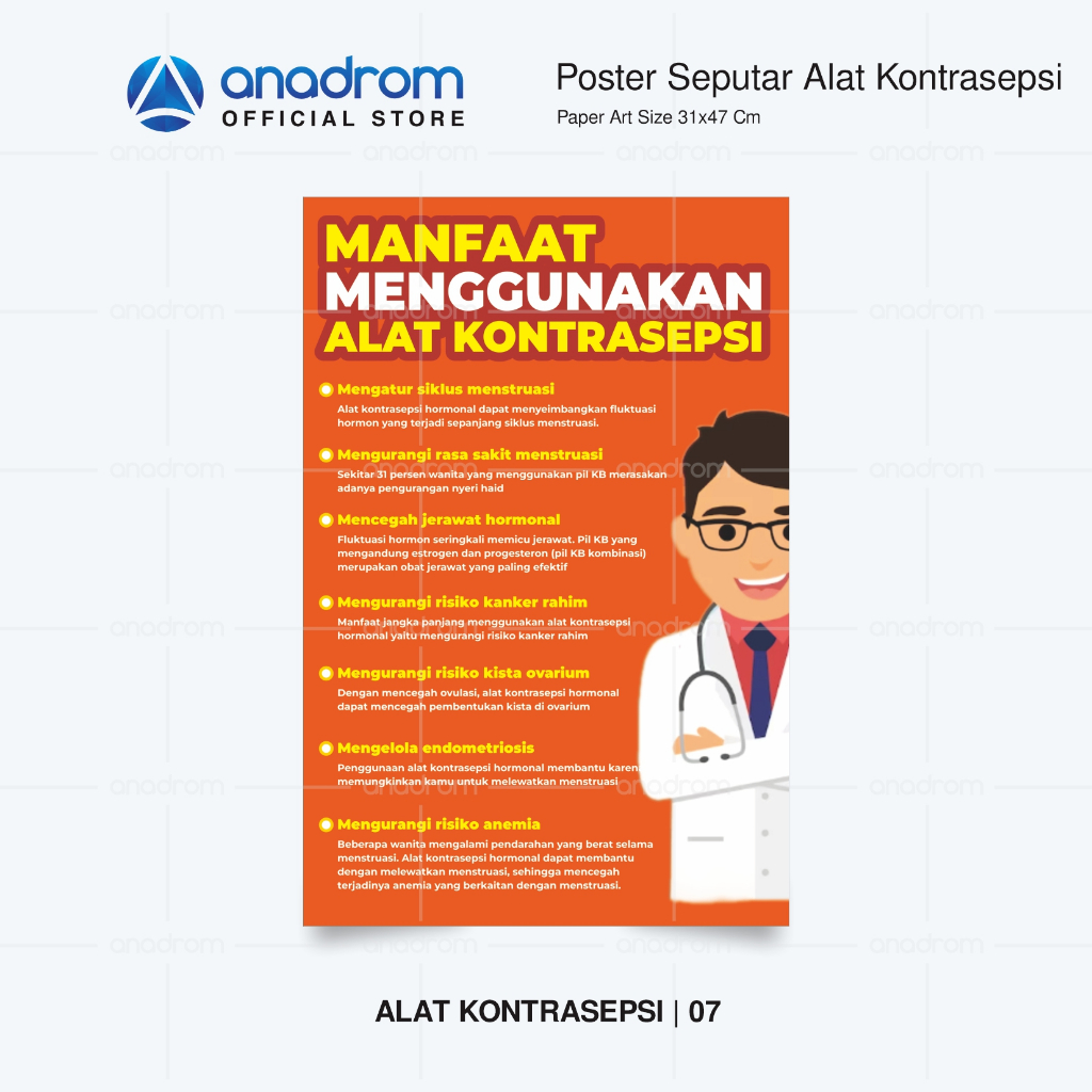 Jual Poster Seputar Alat Kontrasepsi | Poster Promosi Edukasi Kesehatan | Anadrom 3646 | Shopee ...