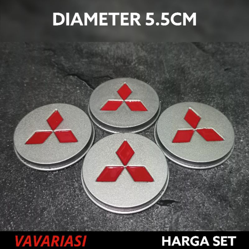 Jual Dop Tutup Velg Mitsubishi Kuda Silver Logo Merah (SET) | Shopee ...