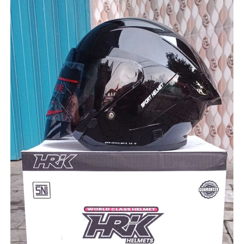 Jual HELM HALFACE HRK SPORT ULTRON RR15 KACA VENOM FLAT SMOKE HITAM ...