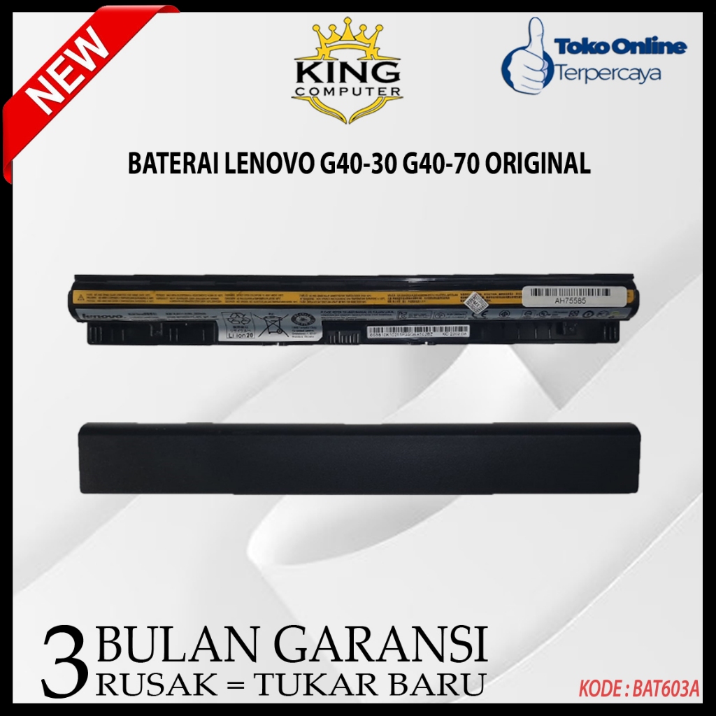 Jual BATERAI LENOVO G400S G410S G405S G500S S410P S510P G40-30 G40-45 G40-50 G40-70 L12L4E01 ...