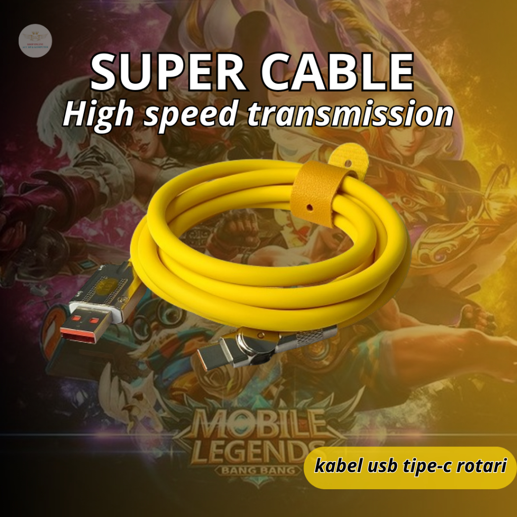 Jual Kabel USB/ USB Cable Type C Rotari 120 Watt Fast Charging Konektor ...