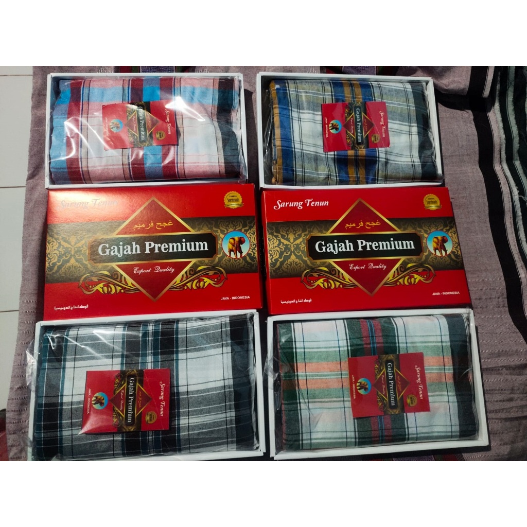 Jual Sarung Kain Tenun Gajah Premium (Pakai DUS ) Murah dan Berkualitas ...