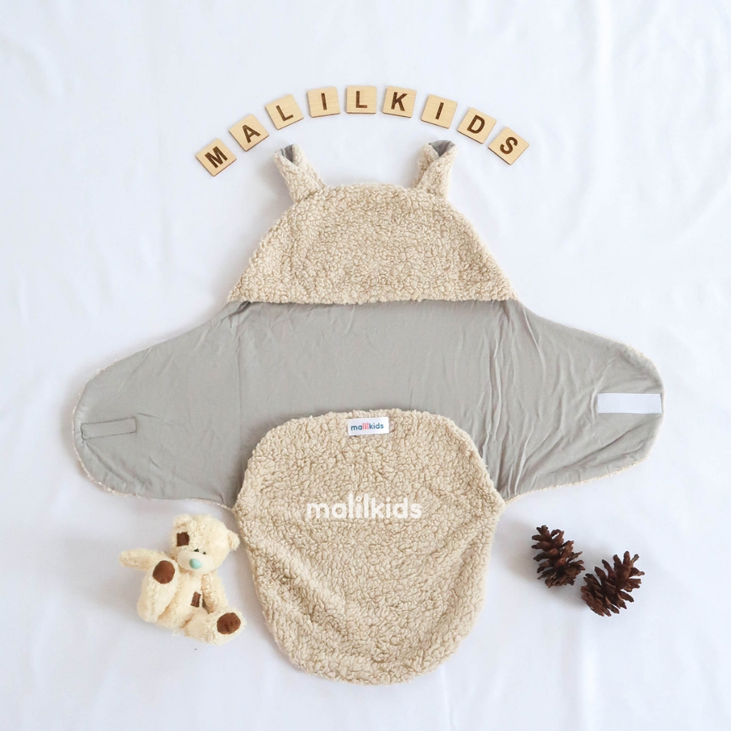 Jual Malilkids Reversible Wooly Baby Swaddle Bedong Instan | Shopee ...