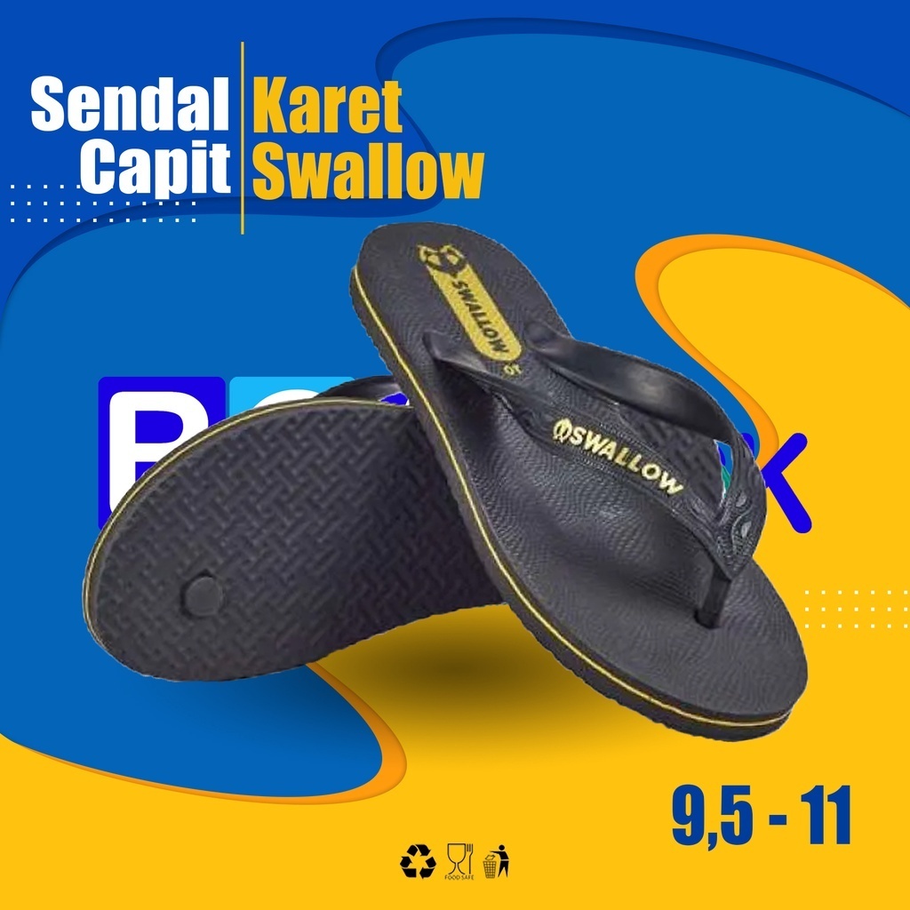 Jual SJ1 Sandal Jepit Swallow black Pearl Mo2 ( hitam ) | Shopee Indonesia