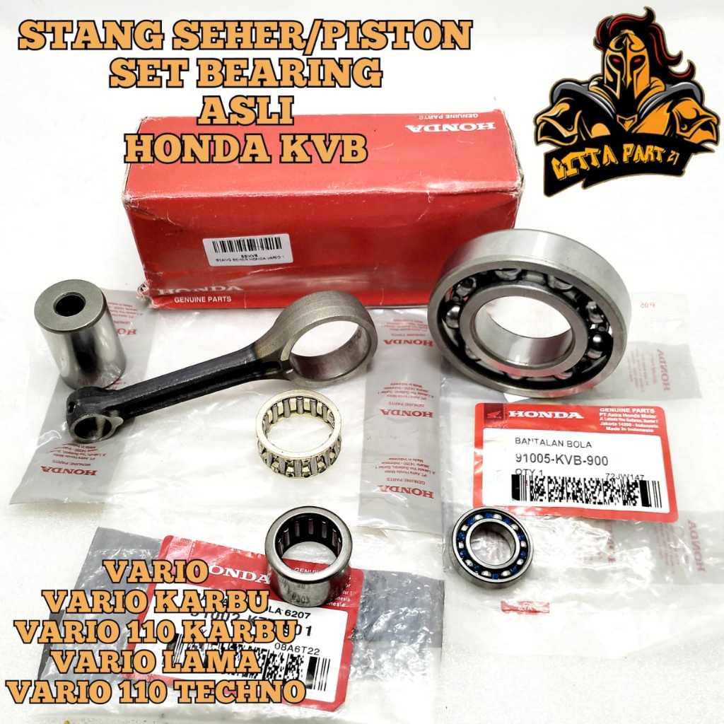 Jual ORIGINAL HONDA STANG SEHER PISTON SET PLUS BEARING 2 BIJI 6207 60/62 HONDA AHM KVB KUALITAS ...