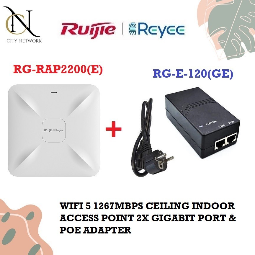 Jual Ruijie RG-RAP2200E RAP2200E RAP2200 AC1300 Dual Band Ceiling AP ...