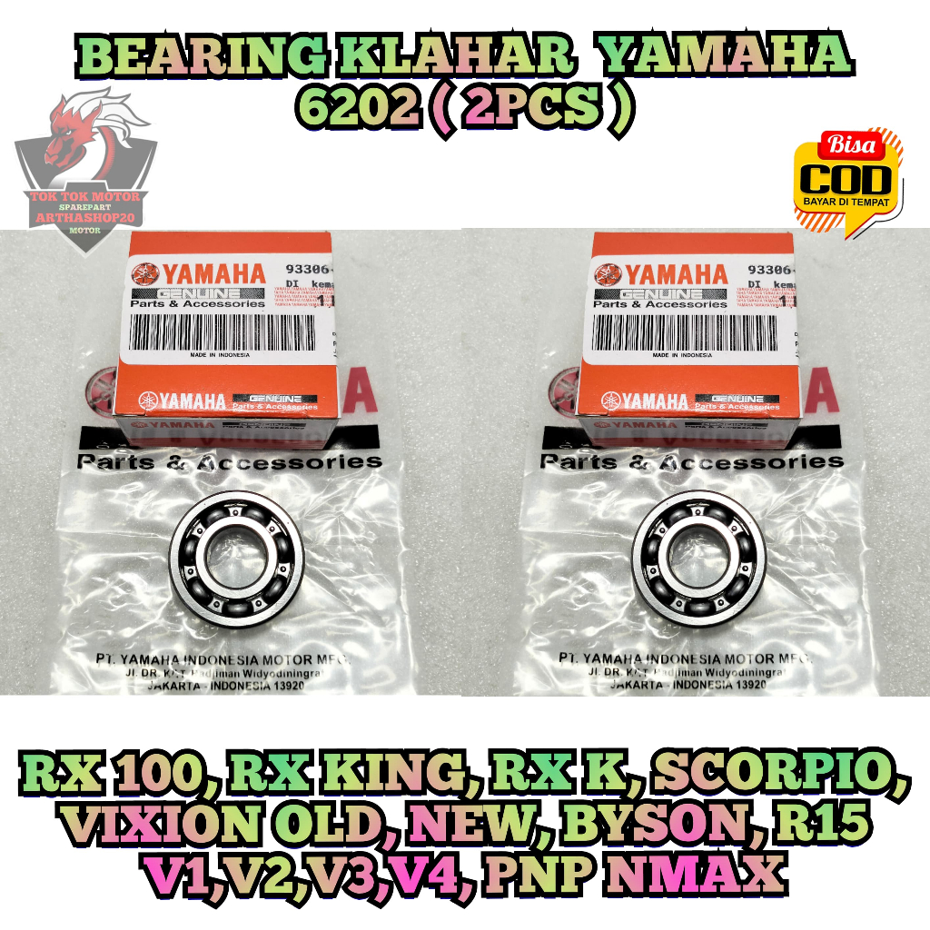 Jual Bering Roda DEPAN & BELAKANG 6202 / 2Pcs Sepasang Motor Yamaha RX ...