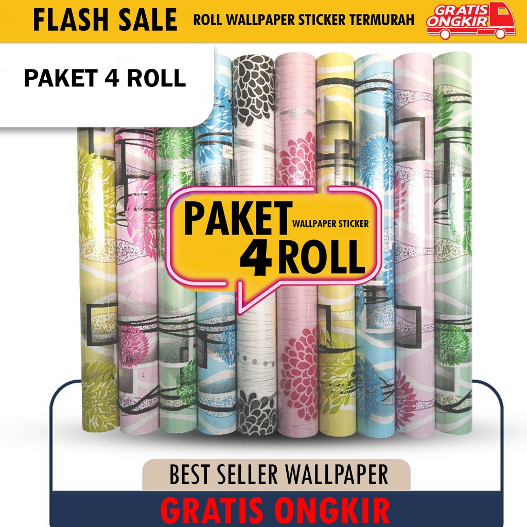 Jual Paket 4 Roll Wallpaper Dinding Kamar Tidur G5 Wallpaper Dinding ...