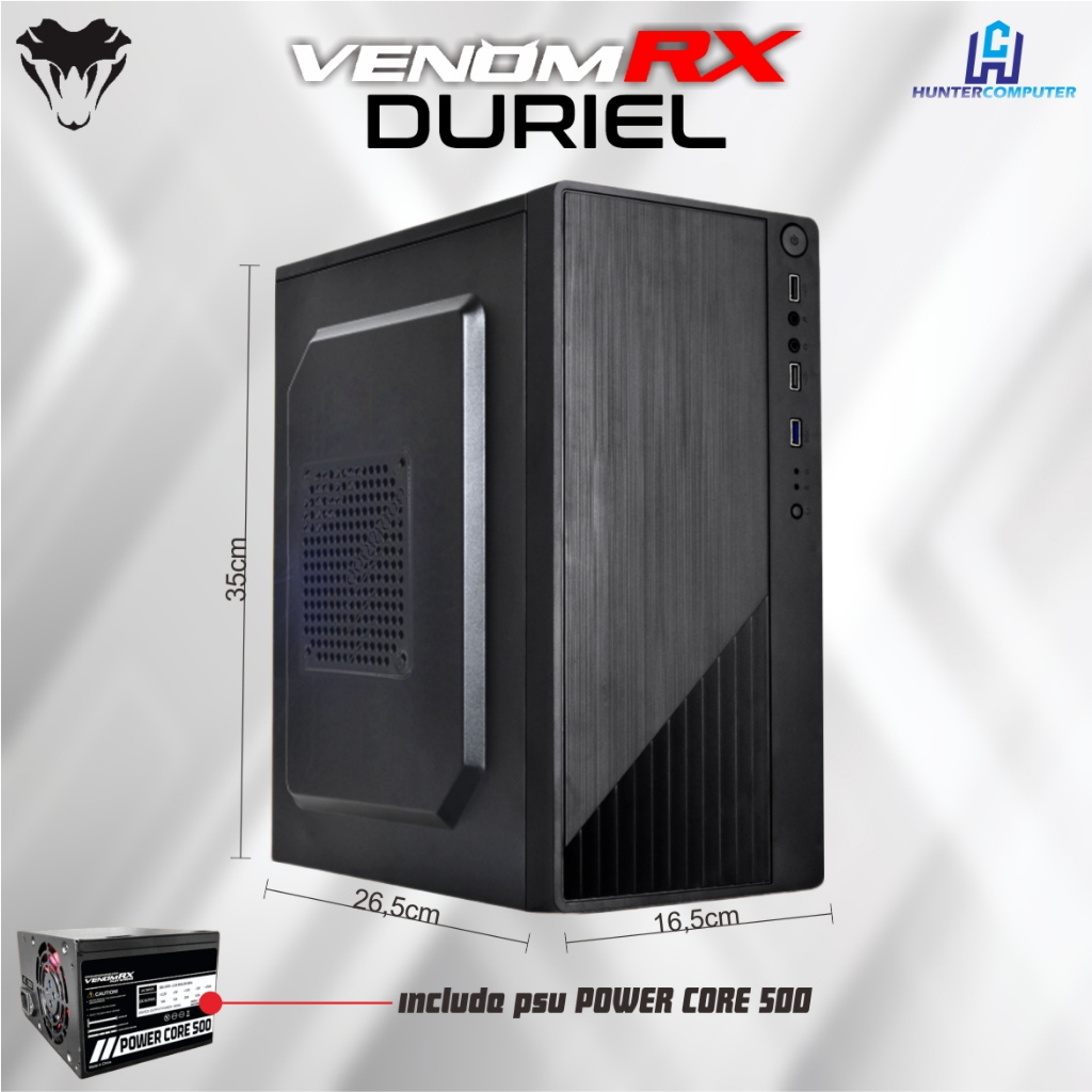 Jual Casing PC Office Matx/Mini ITX + PSU Core500 VenomRX DURIEL ...