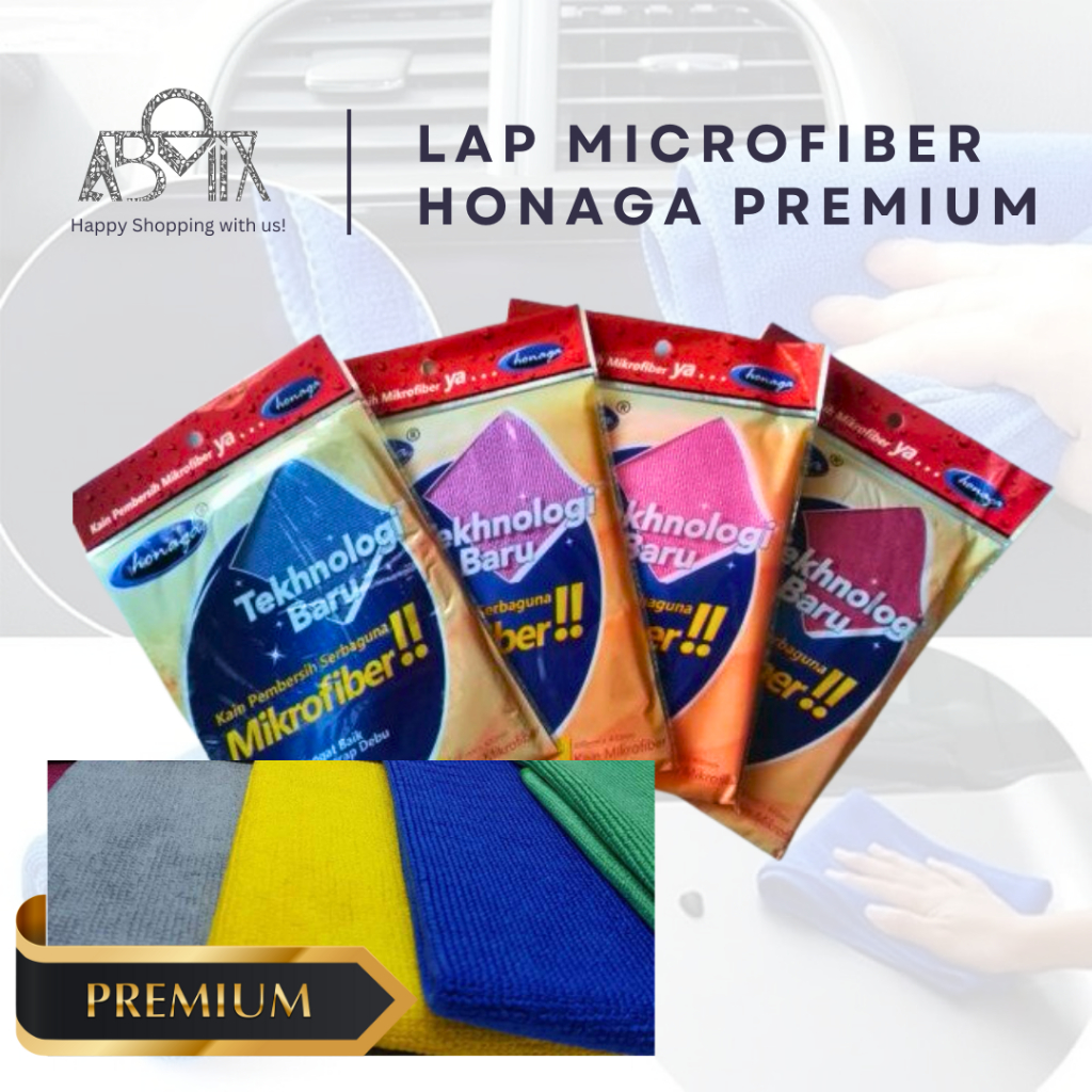Jual Lap Kain Microfiber HONAGA PREMIUM Serbaguna 350 GSM Serap Air Anti Debu | Shopee Indonesia
