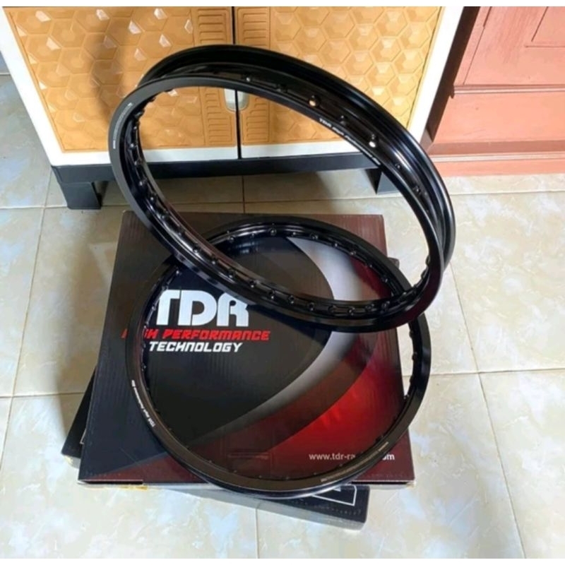 Jual Velg tdr w shape set ring 17 x 140/160/185 black hitam | Shopee ...