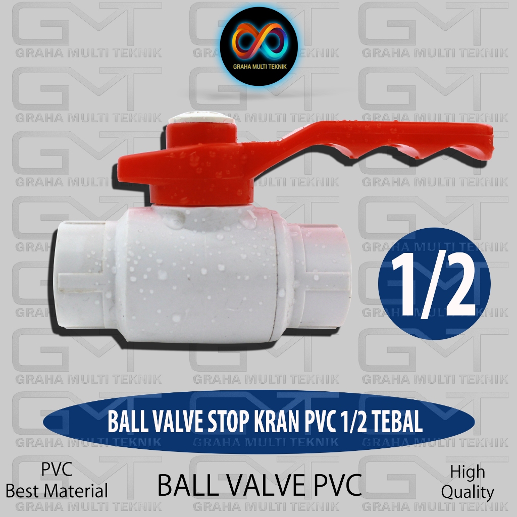 Jual Stop Kran PVC Tebal / Ball Valve PVC Tebal Plastik Ukuran 1/2" | Shopee Indonesia