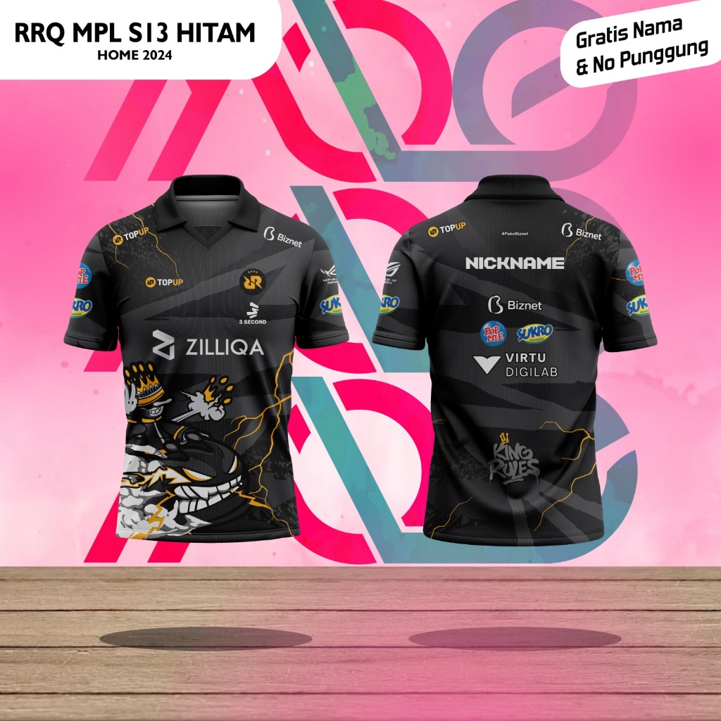 Jual Baju Jersey E-Sport RRQ MPL Season 13 Home Black 24/25 Terbaru ...