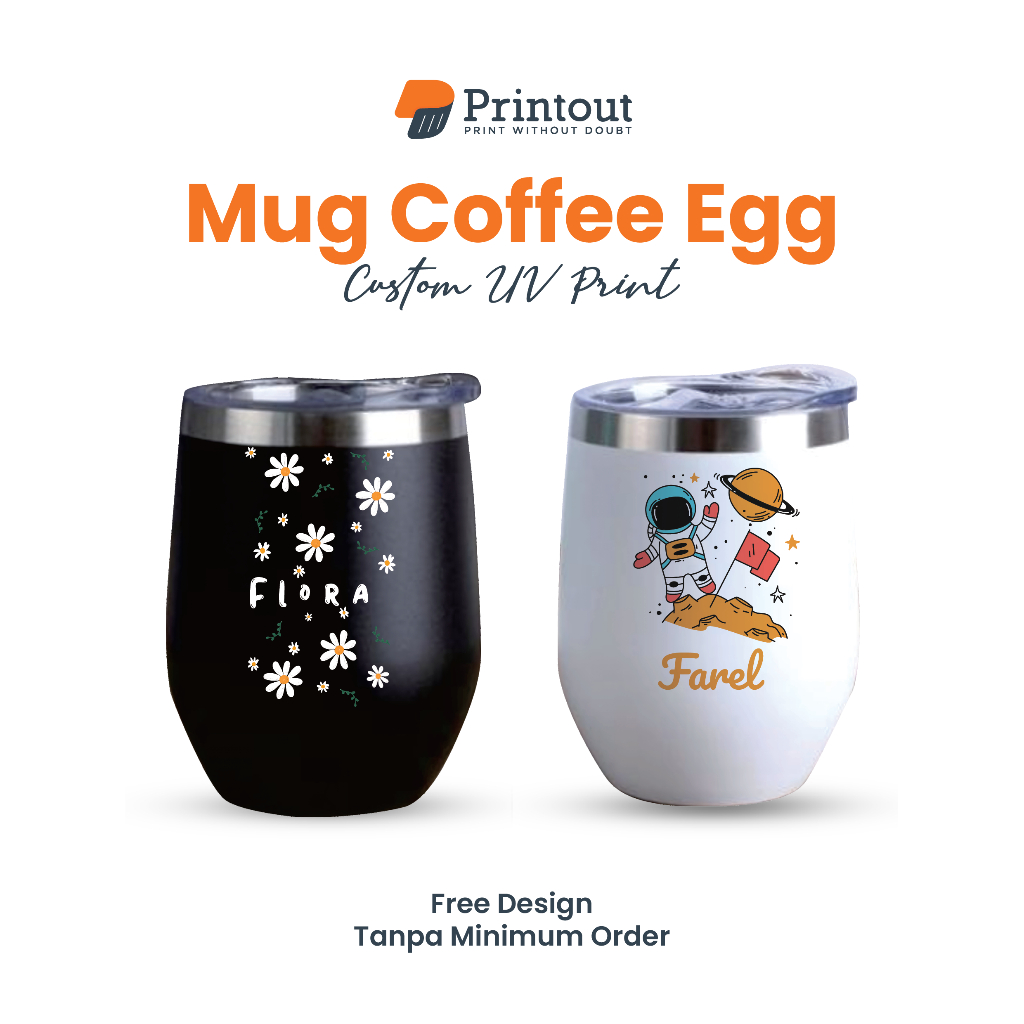 Jual PRINTOUT Custom Mug Egg Shaped Gelas Kopi Cangkir Teh Tahan Panas ...
