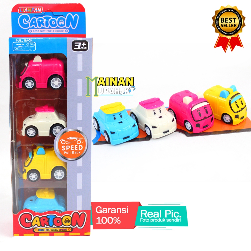 Jual MAINAN ANAK MURAH MOBIL CARTOON ISI 4 SPEED PULLBACK 2043-18 MOBIL ...