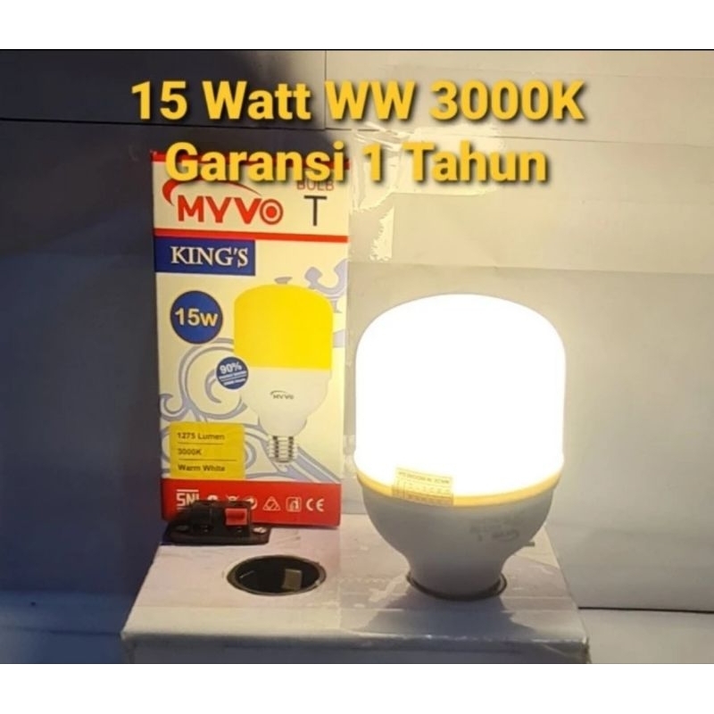 Jual LAMPU LED CAPSULE TABUNG KUNING WARM WHITE MYVO KING 15 WATT SNI GARANSI 1 TAHUN | Shopee ...