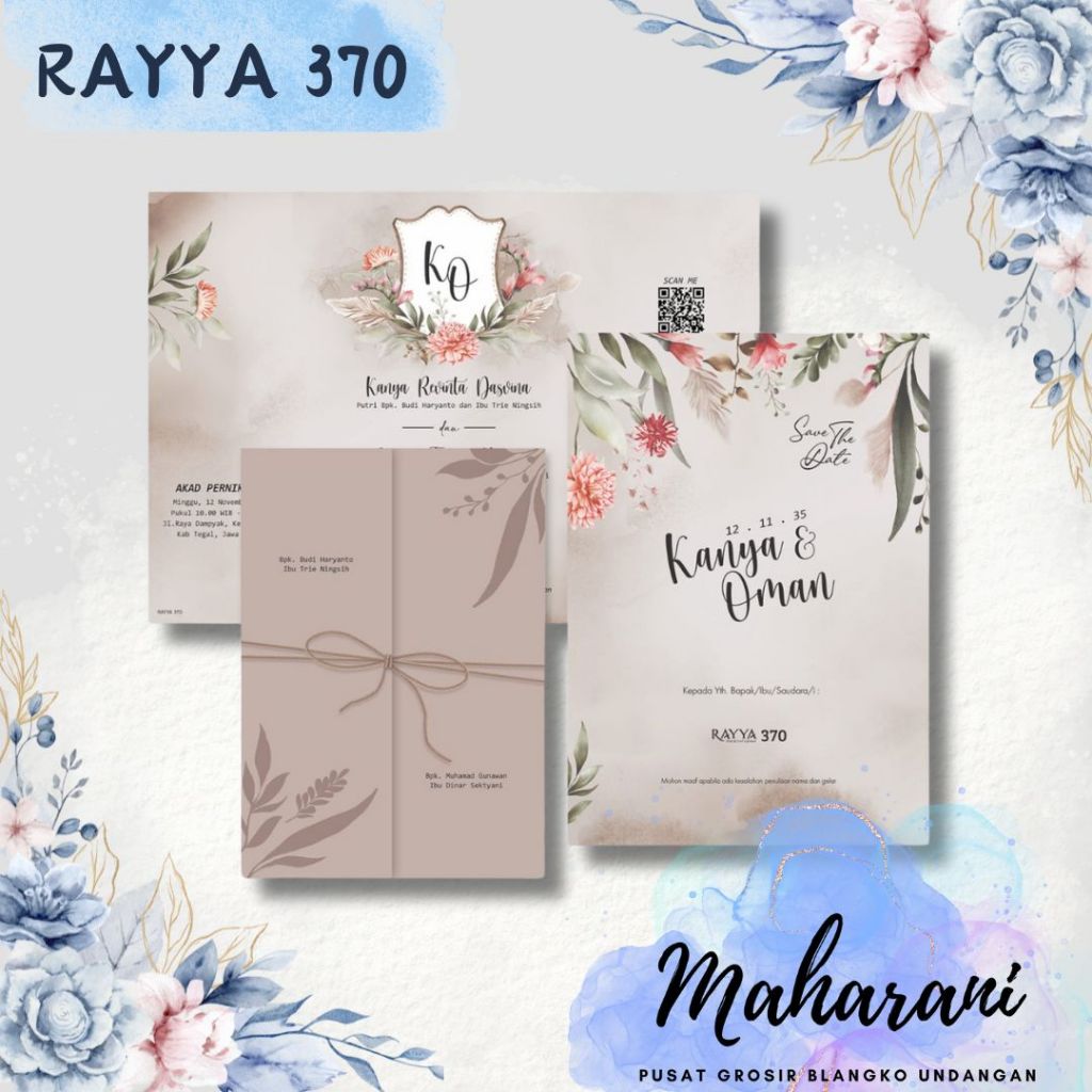Jual Blangko undangan atau kertas undangan pernikahan merek RAYYA 370 ...