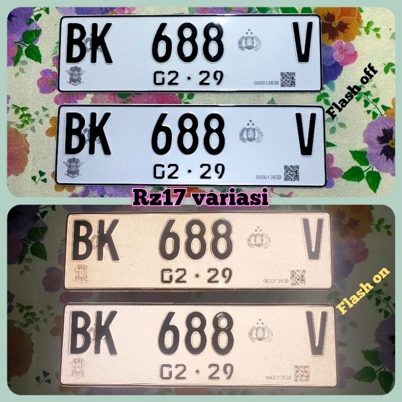 Jual plat mobil barcode/QR reflektif putih font terbaru asli $amsatt ...