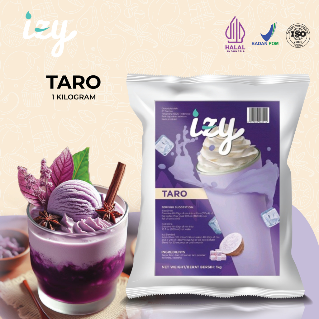 Jual Izy Powder Drink Taro - Bubuk Minuman Talas Ungu 1 Kg | Shopee ...