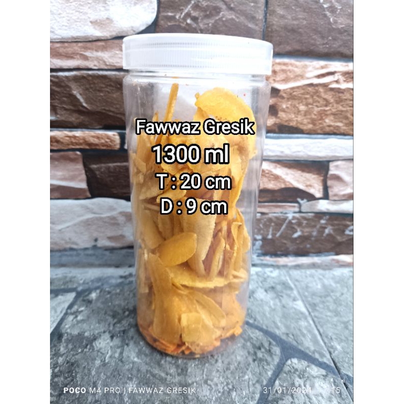 Jual TOPLES TABUNG TUTUP TRANSPARAN 1300 ml 1 LITER 750 ML 650 ML 500 ...