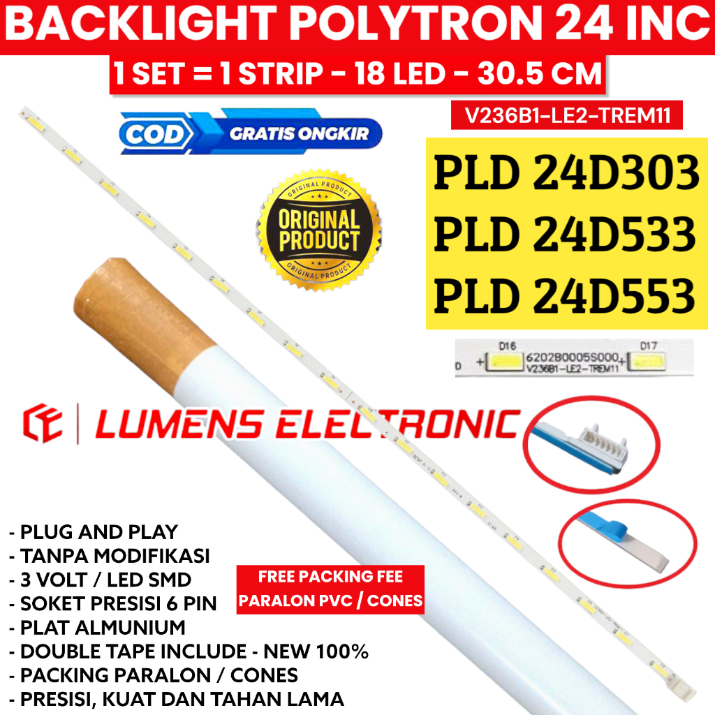 Jual BACKLIGHT TV POLYTRON 24 INC 100 % NEW BARU BUKAN CABUTAN KUALITAS ...