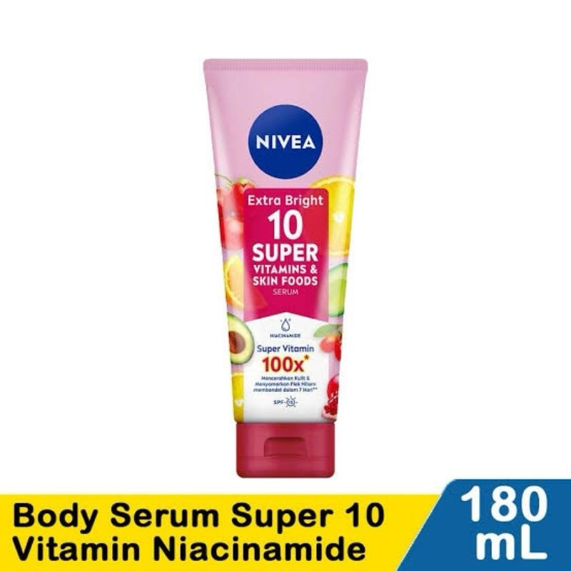Jual NIVEA Body Serum Extra Bright 10 Super Vitamins & Skin Foods 180ml ...