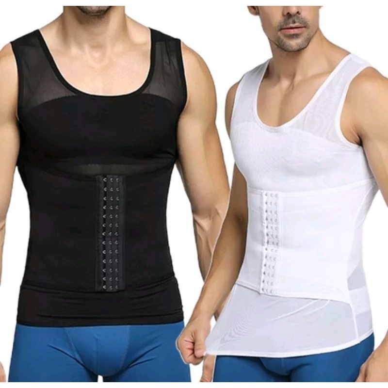 Jual Kaos Korset pria korset perut belly vest for man korset cowok laki ...