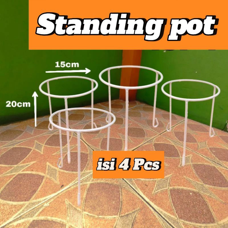 Jual Standing pot Rak pot bunga murah isi 4 Pcs | Shopee Indonesia