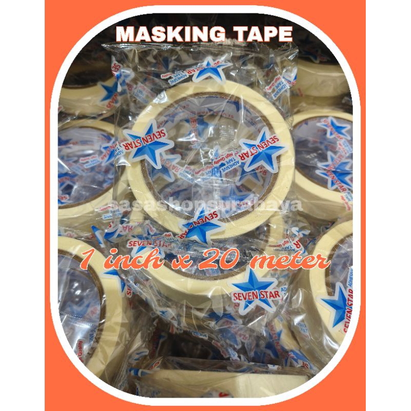 Jual Lakban kertas MASKING TAPE 20 meter x 1 inch | Shopee Indonesia